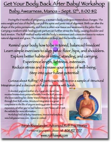 Get Your Body Back After Baby! Alignment Workshop - Kaimuki - Honolulu ...